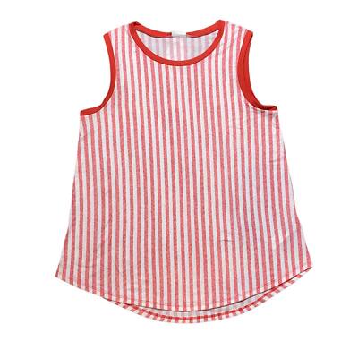 SMALL COCOA LuLaRoe ~ CORAL RED & WHITE STRIPES ~ Sleeveless Top Size 6 ...