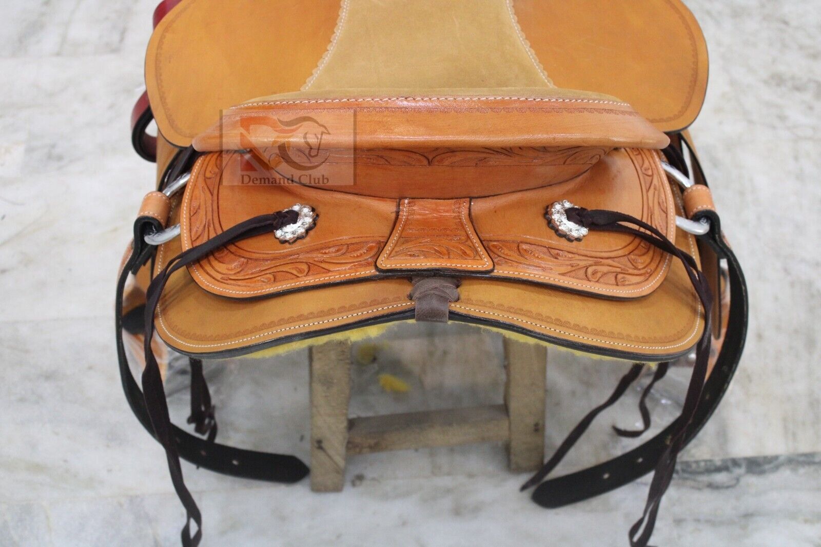 A Fork Premium Western Leather Wade Tree Roping Ranch Horse Saddles 10 ...