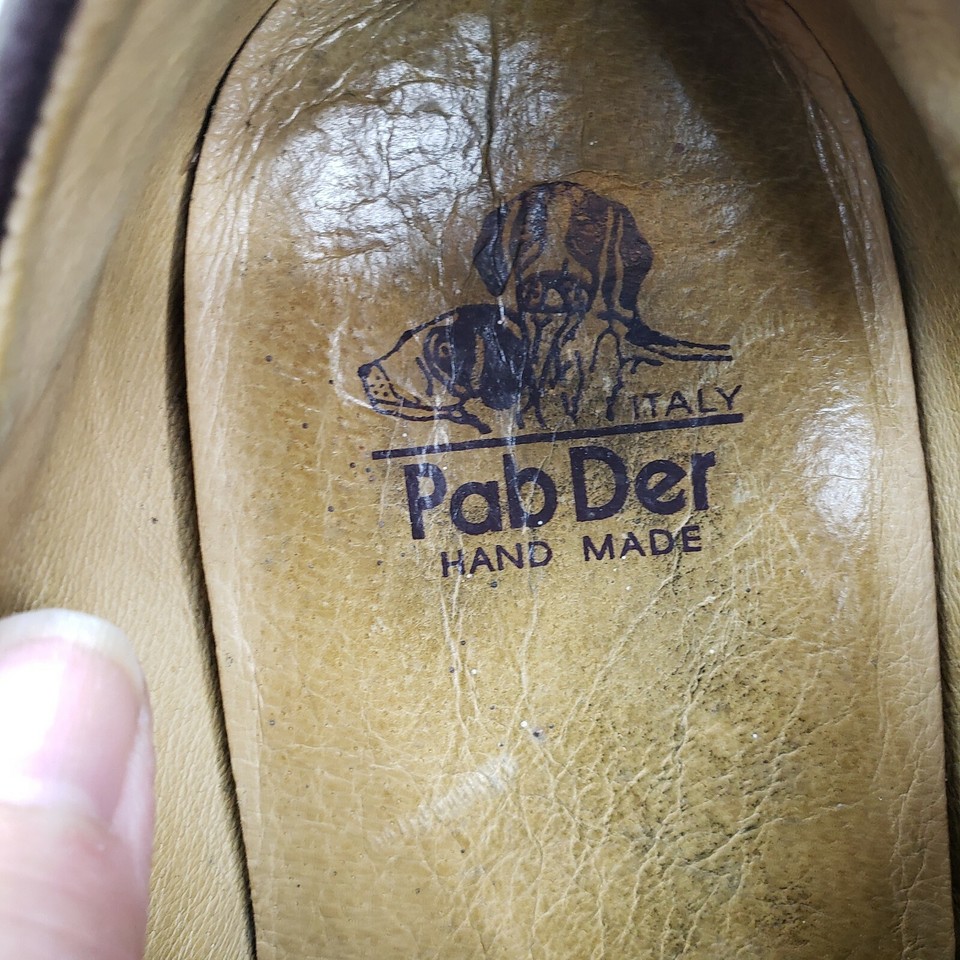 Pabder Black Brown Calf Leather Loafer Men's 7.5 Made in Italy Handmade ...