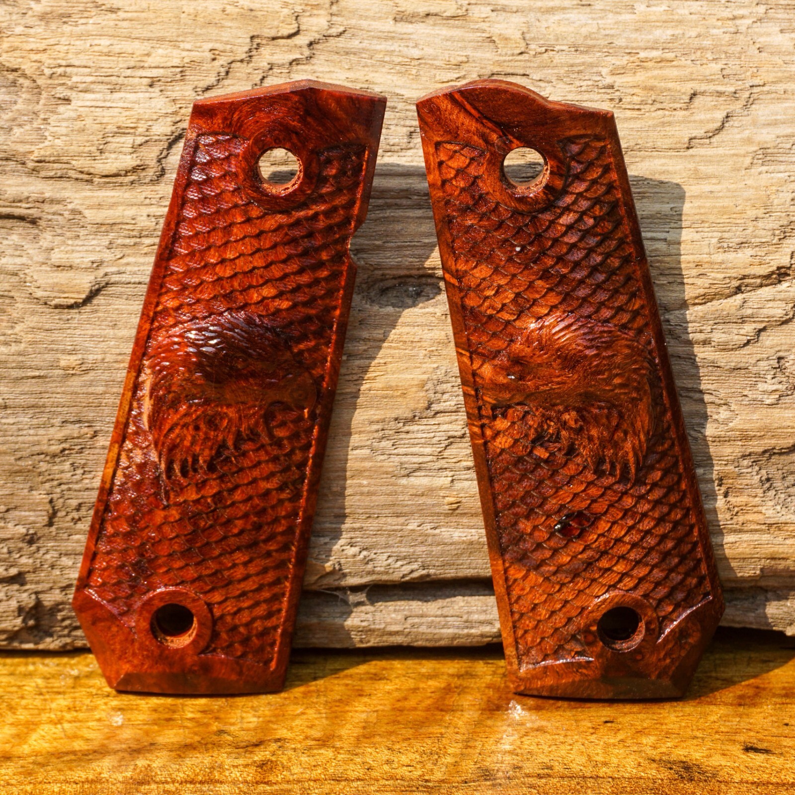 Ed Brown 1911 Bobtail Custom Made Amboyna Exotic Wood Burl Lumber Grips ...
