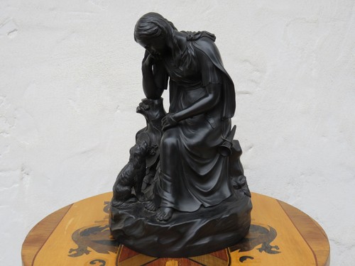 Wedgwood Black Basalt Laurence Sterne's Poor Maria Figure by Edward ...