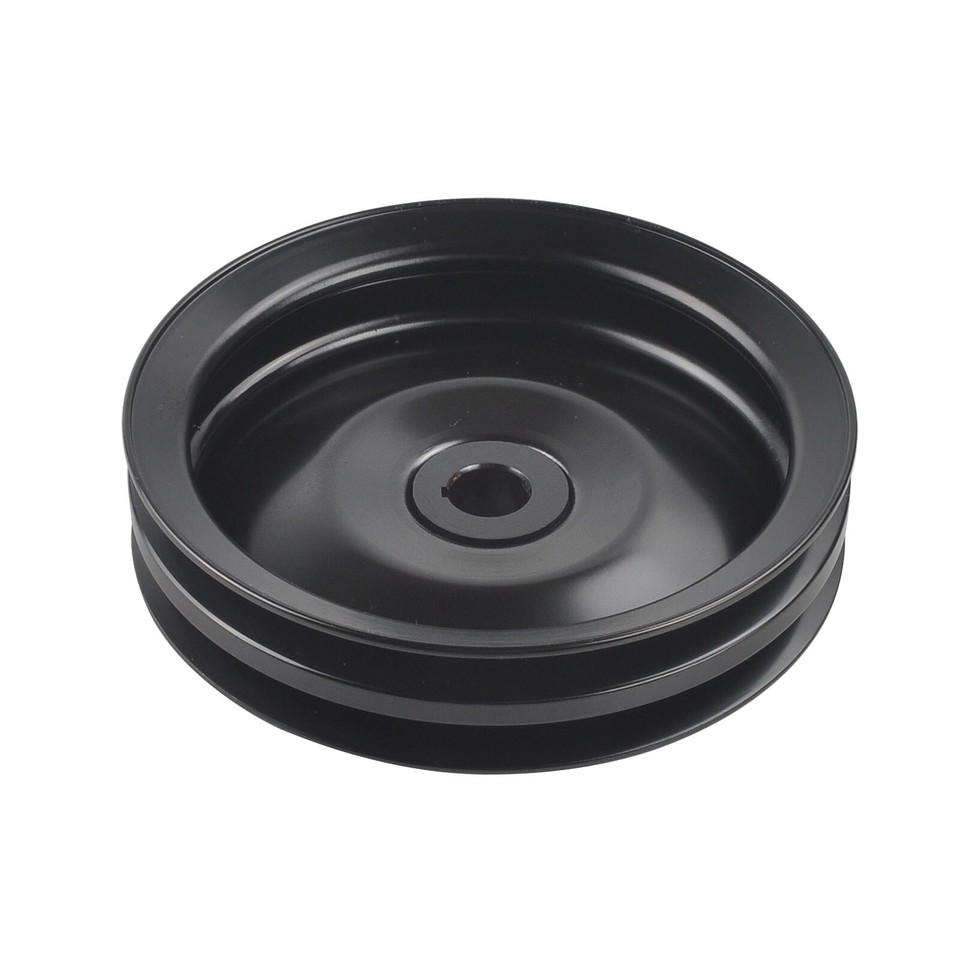 Black Double Groove Power Steering Pump Pulley Keyway For SBC BBC Chevy ...