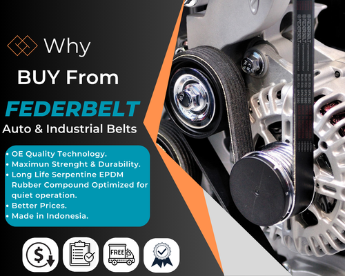 FEDERBELT 7PK1781 EPDM SERPENTINE BELT Fit 03-07 HONDA ACCORD 2.4L 4Cyl ...