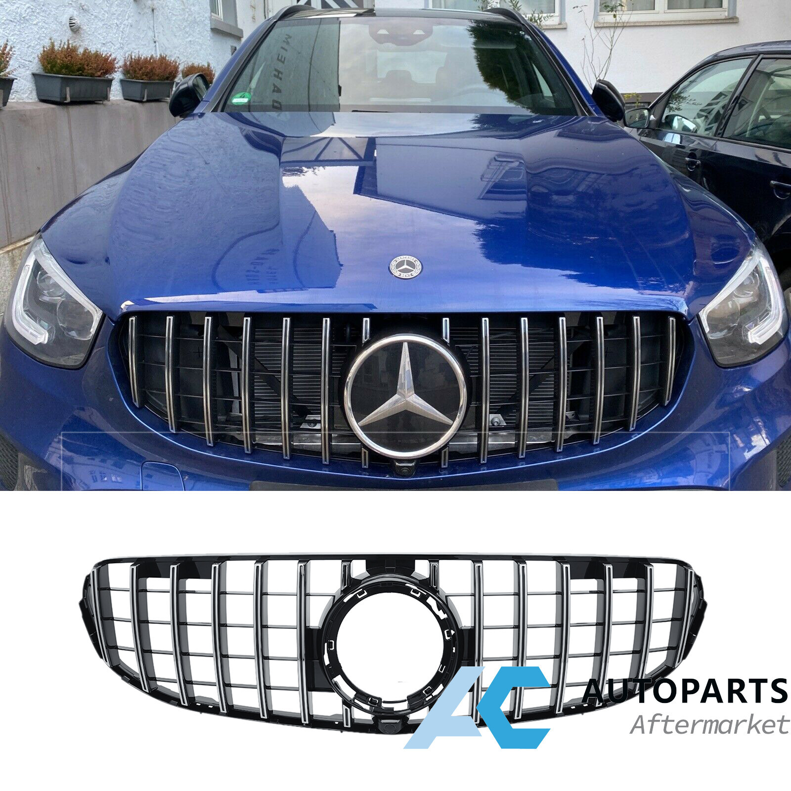 Chrome GT Grill Front Bumper Grilles for Mercedes-Benz X253 2020- GLC ...