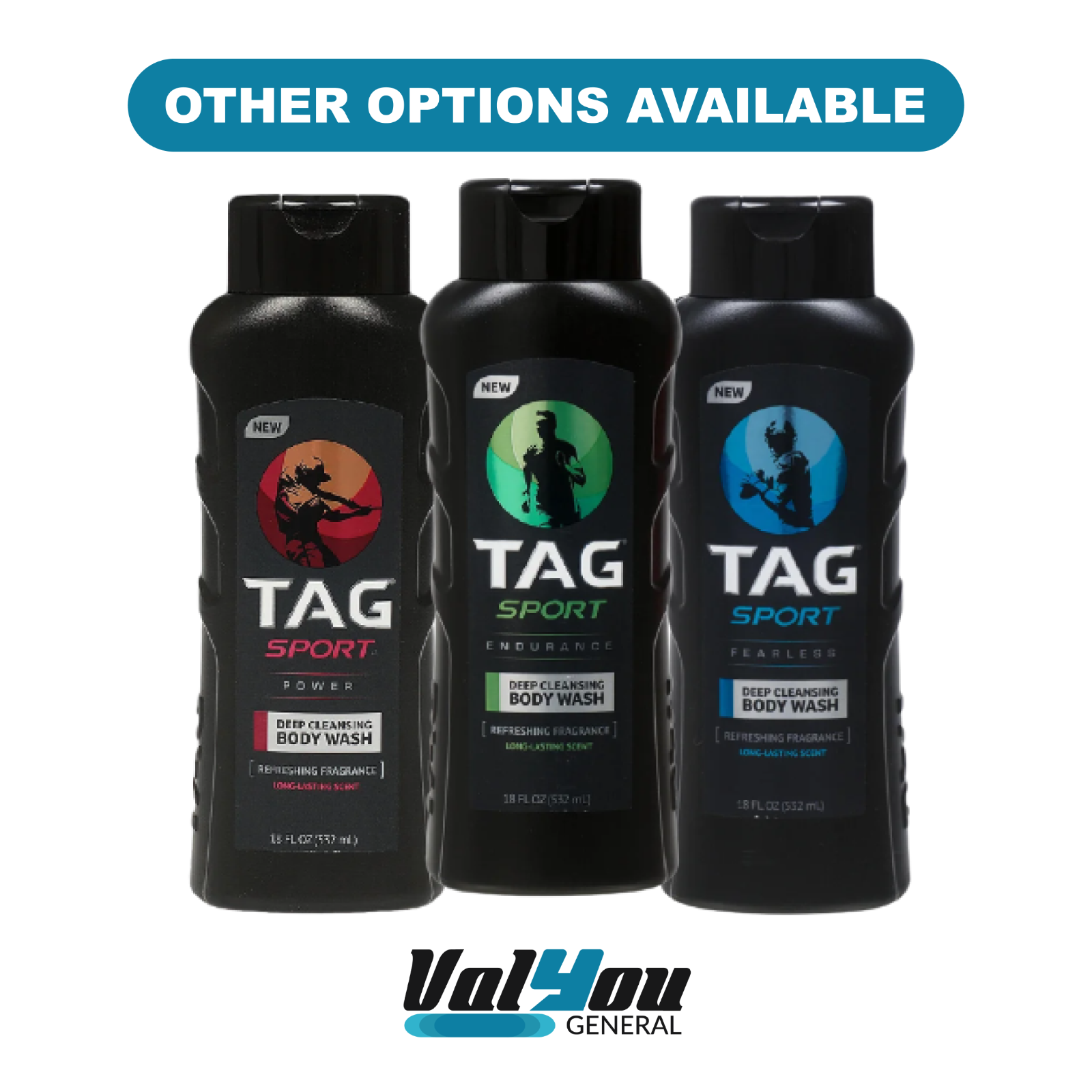 3x Bottles TAG Sport Dominate Refreshing Deep Cleansing Body Wash ...