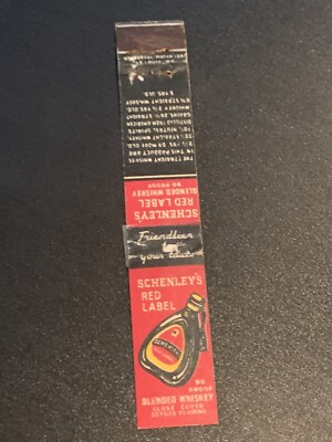 Vintage Alcohol Matchbook: “Schenley’s Red Label Blended Whiskey” | eBay