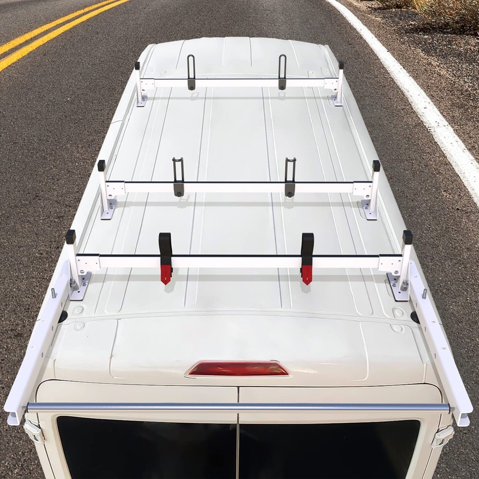 3 Bar Ladder Roof Racks For 2015+ Ford Transit 150 250 350 Van 750 LBS ...