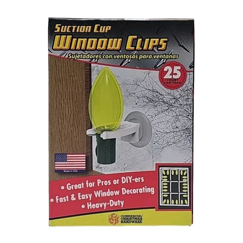 Commercial Christmas Hardware Suction Cup Window Light Clips- 25 Count ...