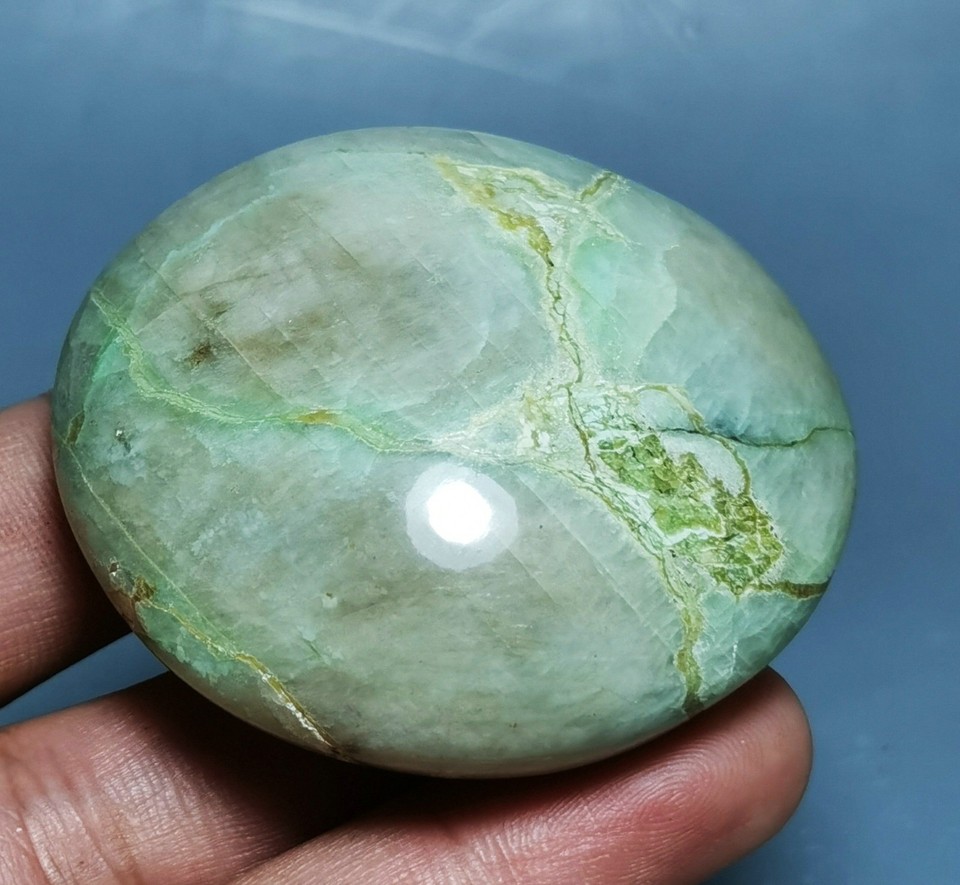 Amazing Orbicular Green Moonstone Rock Crystal Palm Reiki Healing | eBay