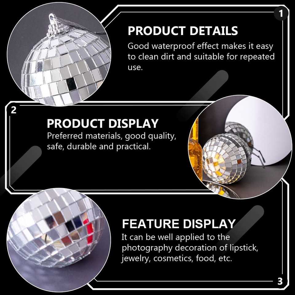 2pcs Photography Background Props Craft Mirror Balls Fashion Photo ...