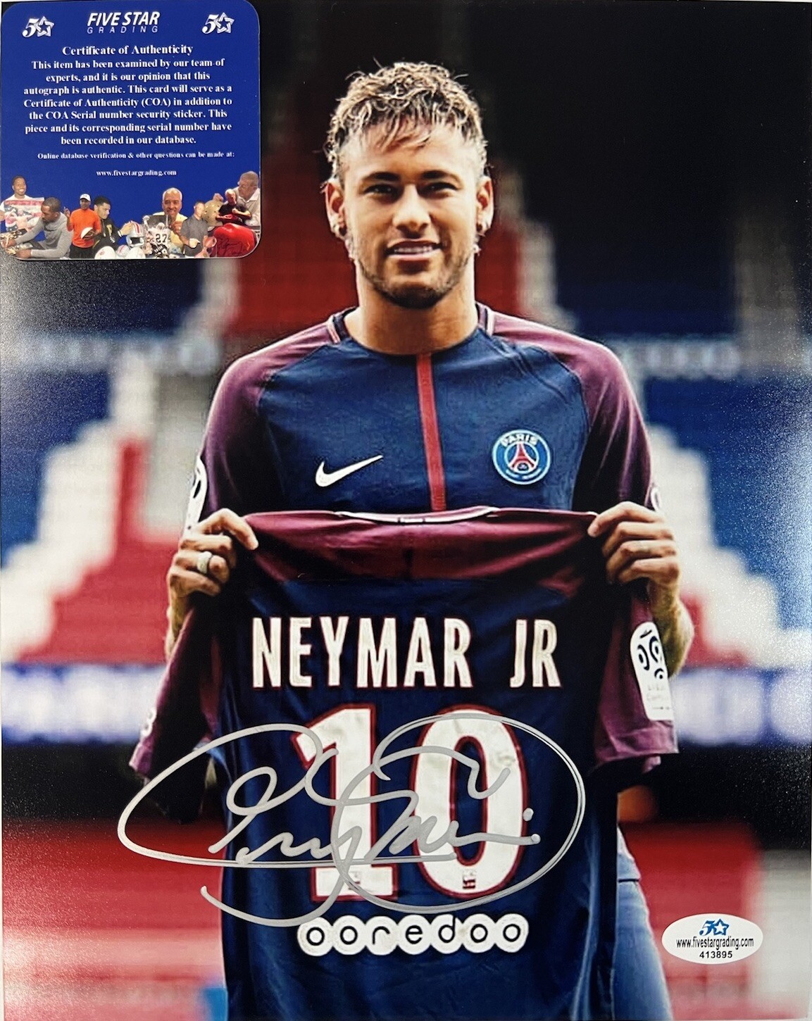 Neymar JR GOAT Paris Saint- Germain Rare Signed Autographed Photo 10x8 ...
