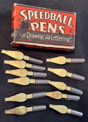 11 Vintage Speedball C-2 Pens W/Original Box~Hunt Pen Co~Drawing ...