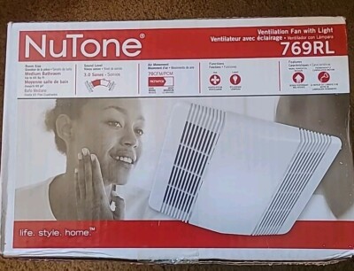 Nutone 769RL Bathroom Ventilation Fan with Light 70 CFM/PCM 3.0 Sones ...