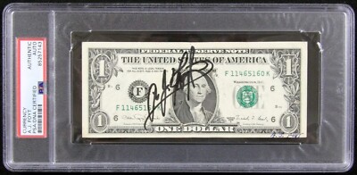 A.J. Foyt Race Car Driver Signed One Dollar Bill Currency PSA ...