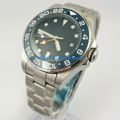 43mm Sterile GMT blue dial Sapphire glass ceramic bezel automatic men's ...