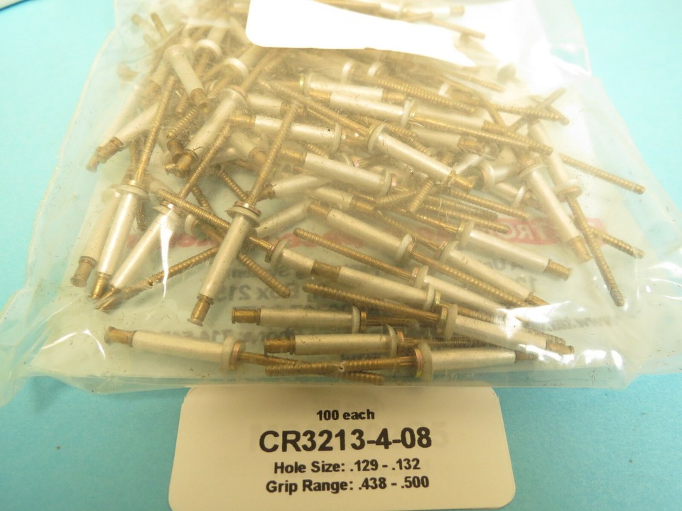 100 CherryMax CR3213-4-08 Rivets Univ Head 1/8” x .438 > .500 Grip ...