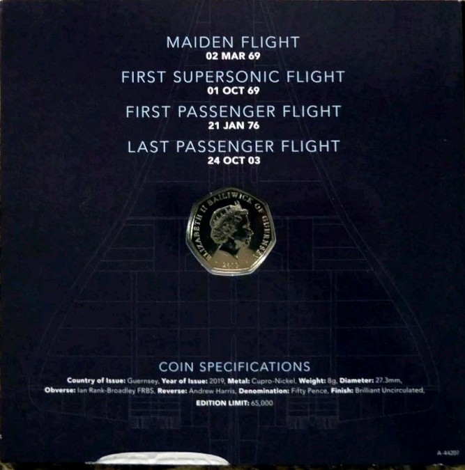 2019 The 50th Anniversary of Concorde 50p Coin Set Brilliant ...
