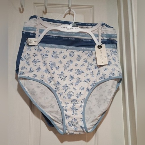 New Laura Ashley Set Of 5 Blue Cotton Briefs Size XL | eBay