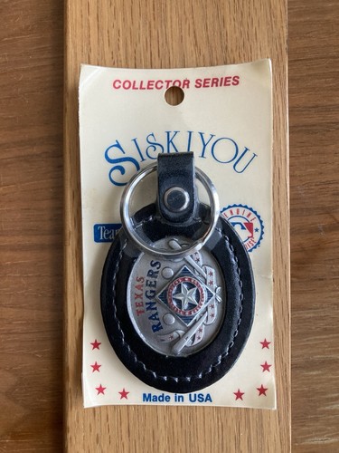 VTG Texas Rangers MLB Pewter / Leather Key Ring Collector Series | eBay