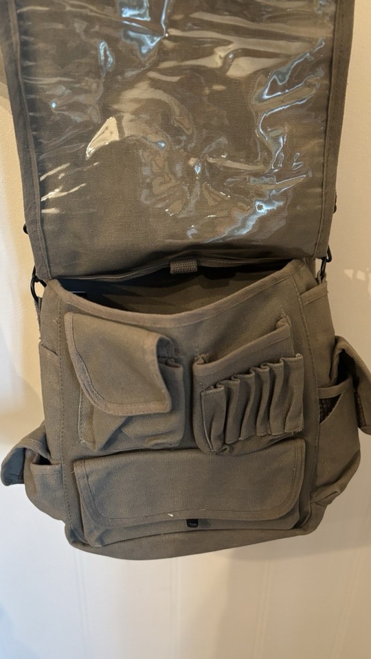 ROTHCO VINTAGE M-51 ENGINEERS BAG Army Green Canvas Dark Leather | eBay