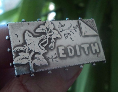 Vintage Victorian Sterling Silver Name Brooch - Birmingham 1892 - EDITH ...
