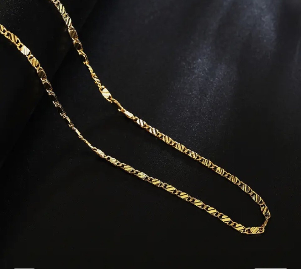 24” Beautiful Fashion Elegant Gold Color Chain Pretty For Men Women ...