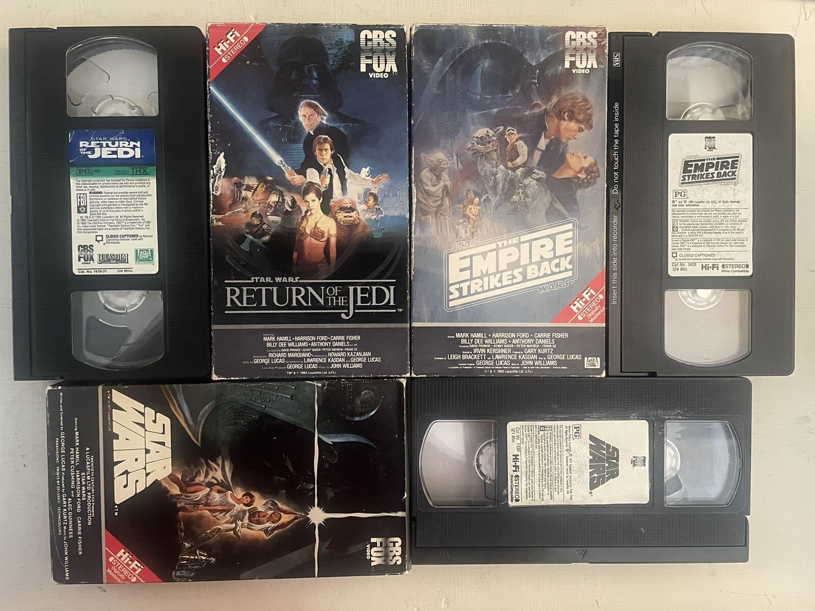 Star Wars Original Trilogy CBS FOX VHS Set (1977, 1980, 1983 ...