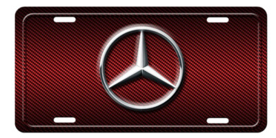 Mercedes-Benz Simulated Red Carbon Fiber Vanity Aluminum License Plate ...