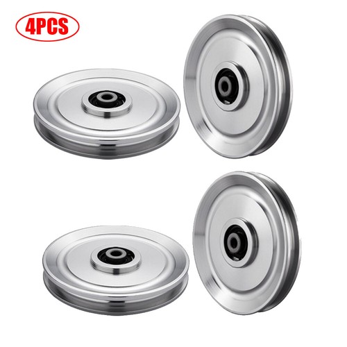 10X 90mm Aluminum Bearing Pulley Wheel Cable Machine Home Gym Fitness ...