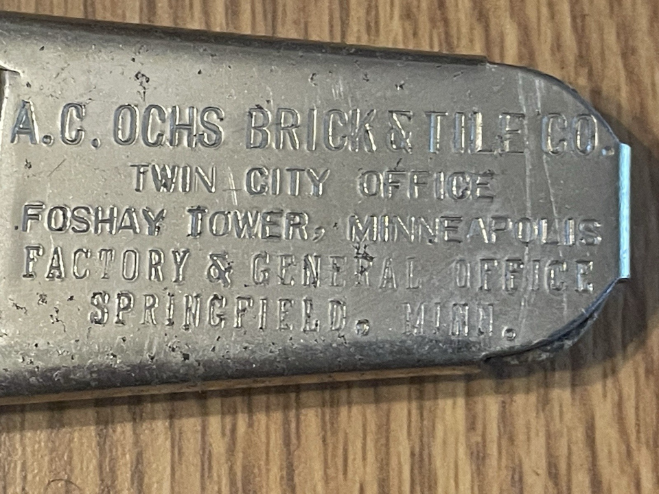 Rare A C Ochs Brick And Tile Co Minneapolis And Springfield MN bottle ...