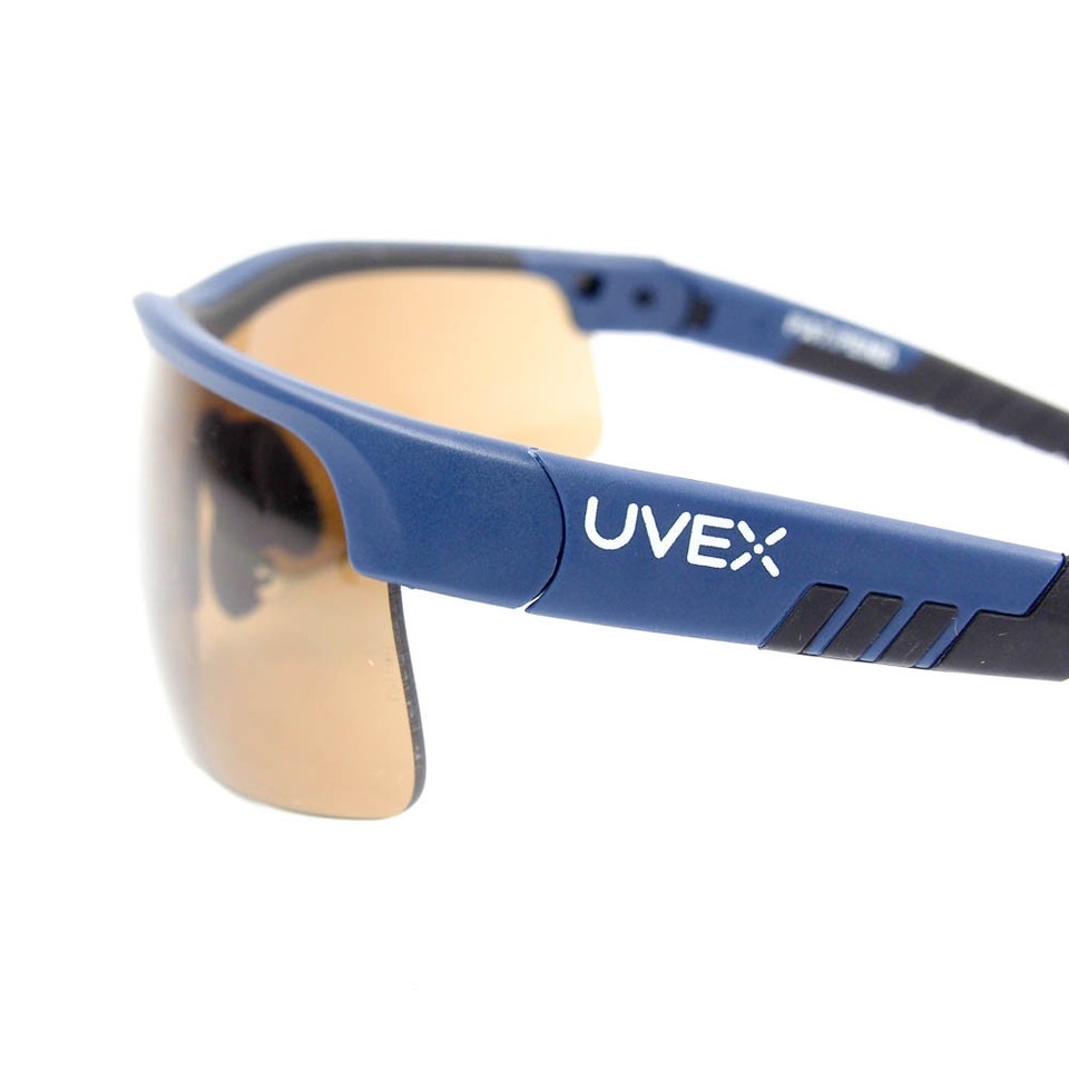 UVEX SX0151X VersaPro Safety Glasses Anti-Fog Blue Frame Espresso Lens ...