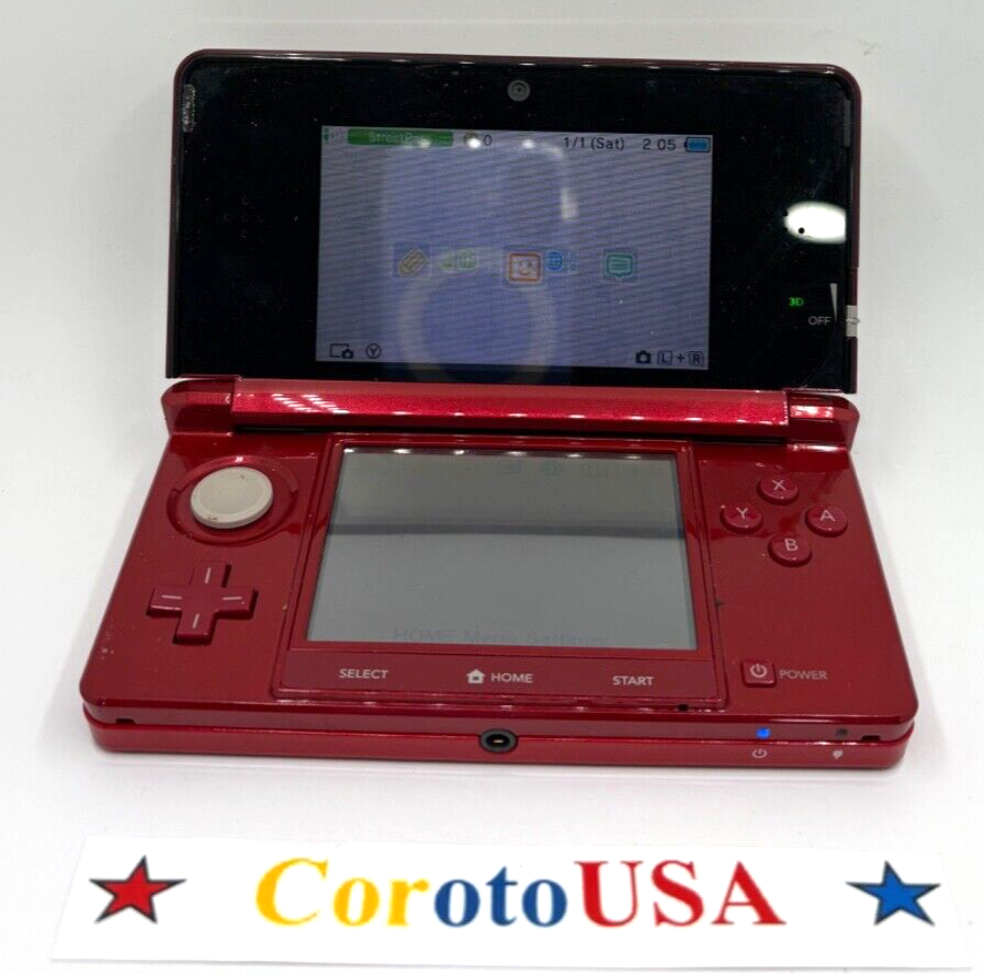 Nintendo 3DS Handheld System Console Flame Red Model CTR-001. Tested | eBay