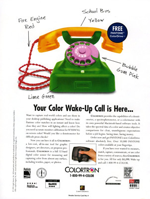 Old Dial Phone Pantone Color COLORTRON Computer Adobe Magazine Print Ad ...