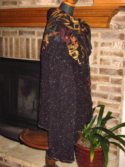 ArTsY Lagenlook ART OF CLOTH Rose Corrick Handpainted Sweater Jacket M ...