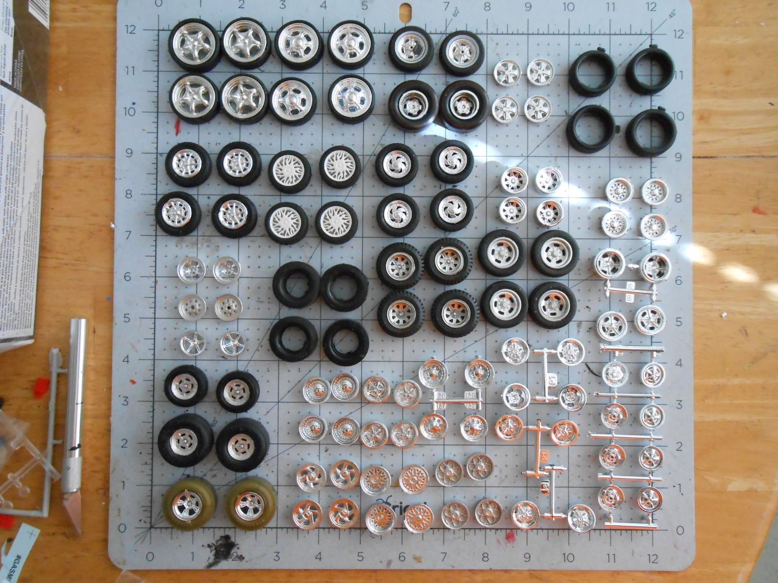 1/25 WHEELS / TIRES junkyard lot kit bash GASSER / DRAG slicks mags ...