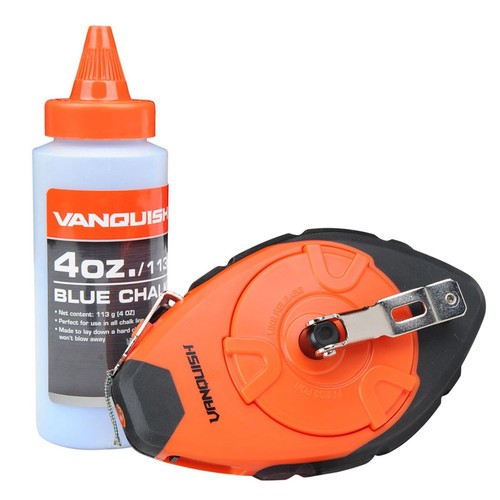 2 Pieces ABS Chalk Line Reel with 4 oz Blue Chalk & 3.5 Gear Quick ...