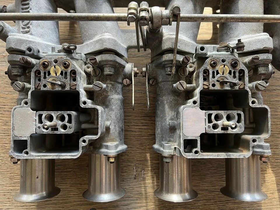 Toyota 22R Cannon Intake Twin Weber 40 DCOE Genuine Italy Carburetors ...
