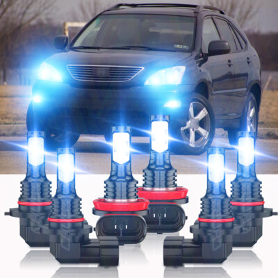 For Lexus RX330 2004 2005 2006 LED Bulbs Hi/Low Beam Headlight & Fog ...