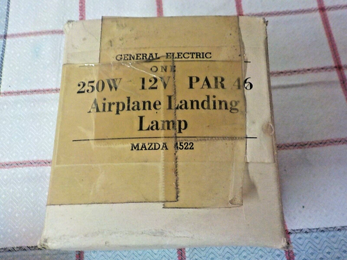 GE MAZDA 4522 SEALED BEAM LAMP 12V 250W PAR46 AIRPLANE LANDING NOS IN ...