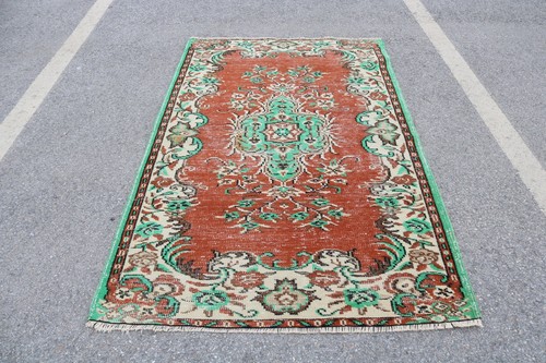 Wool Rug, 4.3x7.1 ft Area Rug, Vintage Rugs, Oriental Rugs, Turkish ...