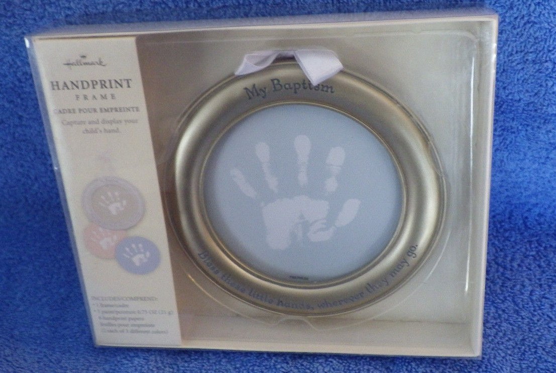 Hallmark Handprint My Baptism Picture Frame 6" Diameter Holds Oval ...