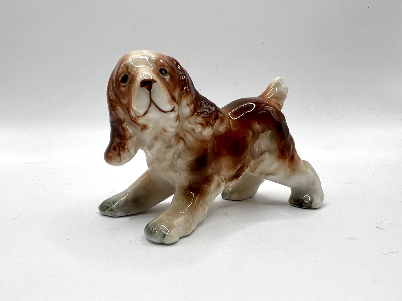 VINTAGE SPRINGER COCKER SPANIEL PORCELAIN CERAMIC DOG FIGURINE STANDING ...