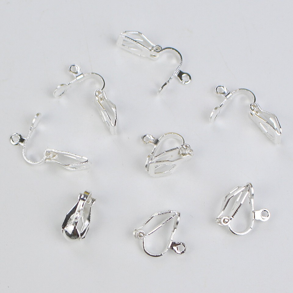 50Pcs Clip on Earring Findings Earwire Ear Clips for Diy Jewellery ...