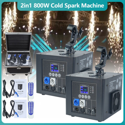 2X 800W Waterfall Effect Cold Spark Machine Stage Wedding Events Party ...