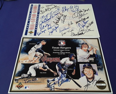 UPPER DECK HEROES SHEET AUTOGRAPH AUTO TEXAS RANGERS+ALLSTAR W/DOC ...