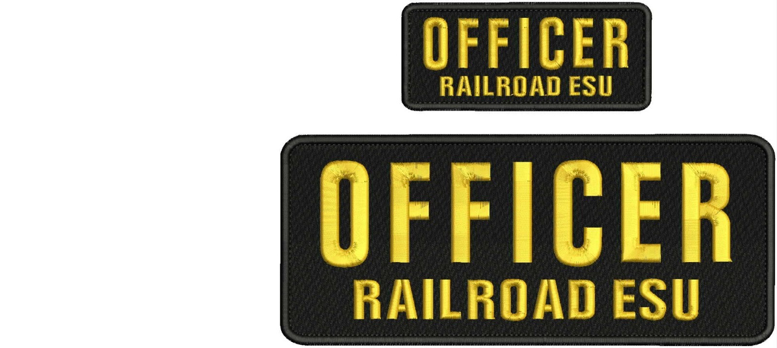 Officer Railroad Esu embroidery patch 4x10 and 2x5 hook on back Back ...