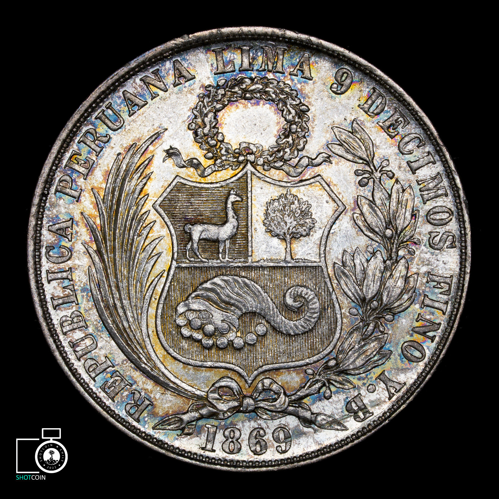 Peru, 1 Sol 1869, Nice grade and toning! Silver coin | eBay