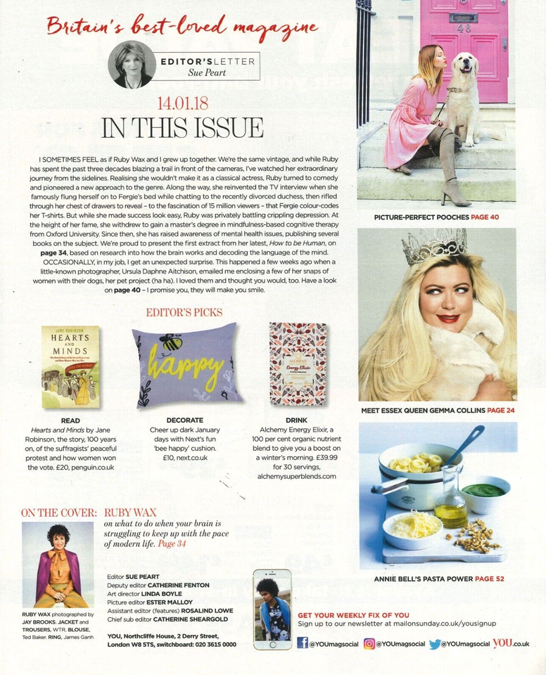 UK You Magazine: Ruby Wax, Gemma Collins, Annie Bell, Fashion Styles ...
