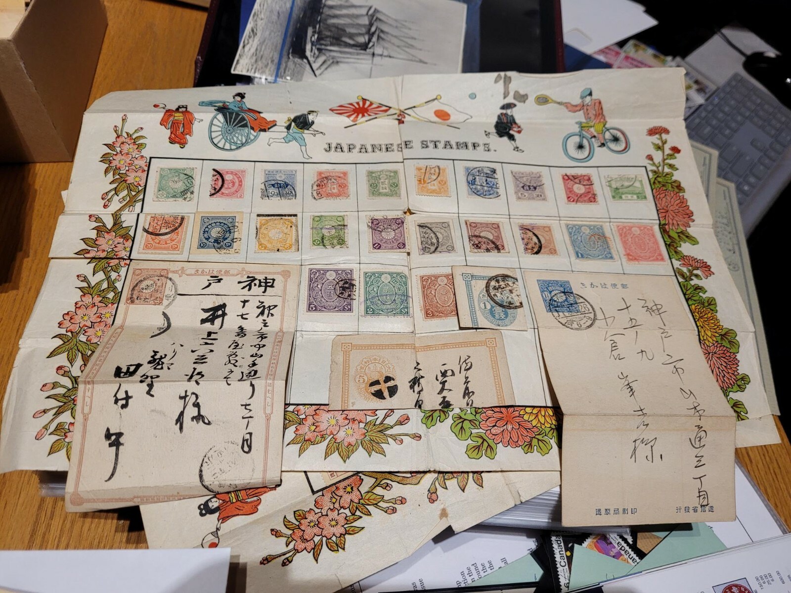 Japanese Stamp Collection on sheet all colour early $$$ Tourist sheet ...