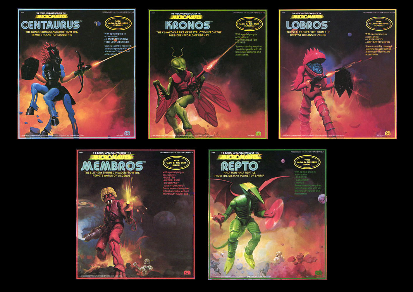 Vintage Frazetta Ken Kelly 7 Original Micronauts Microman Paintings Set ...